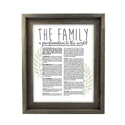 Framed Family Proclamation, Living Christ, and Articles of Faith